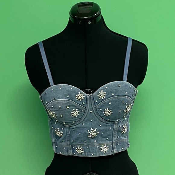 Kaylee Kollection | Tops | Kaylee Kollection Starry Nights Denim Corset | Poshmark